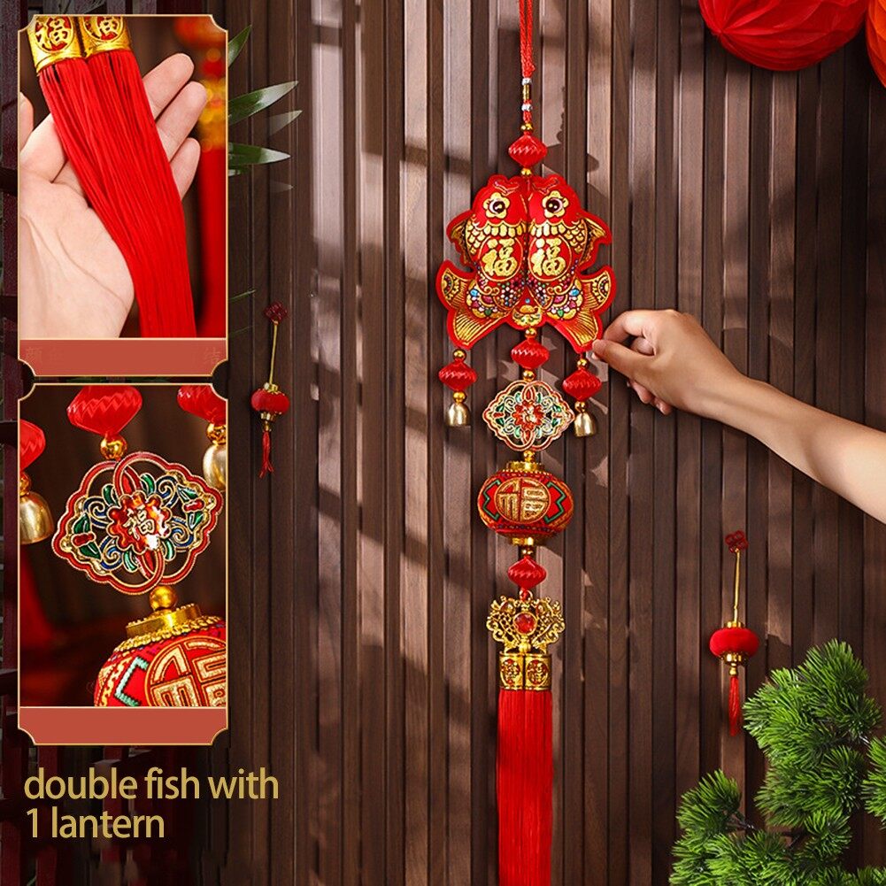 New Year Charm Pendant Velvet 6 Kinds Blessing Brocade Chinese Garland ...
