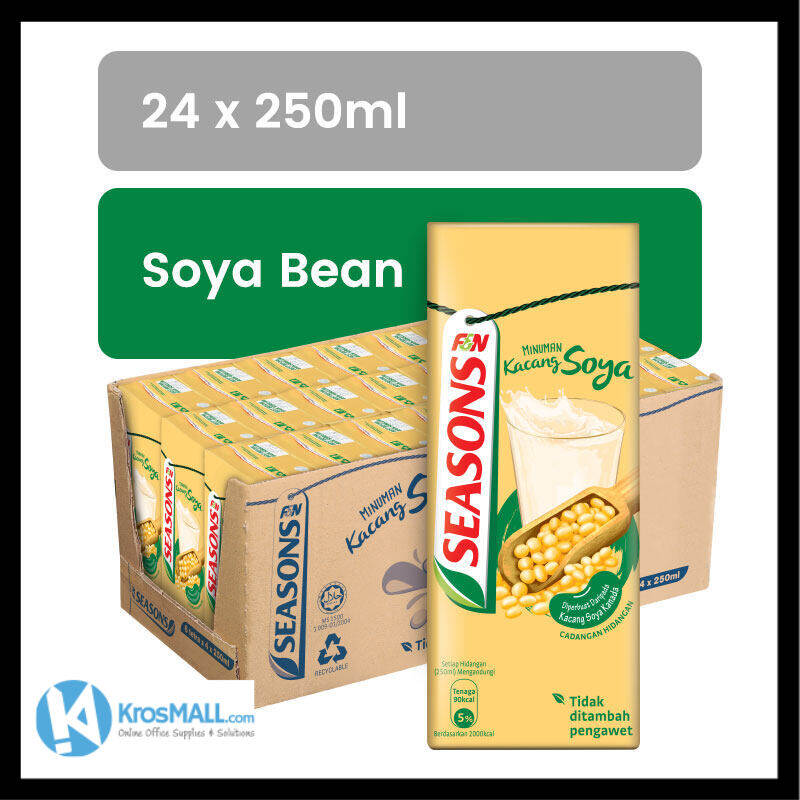 F&N SEASONS SOYA BEAN TETRA PACK 1 CARTON (24 x 250ML) | Lazada