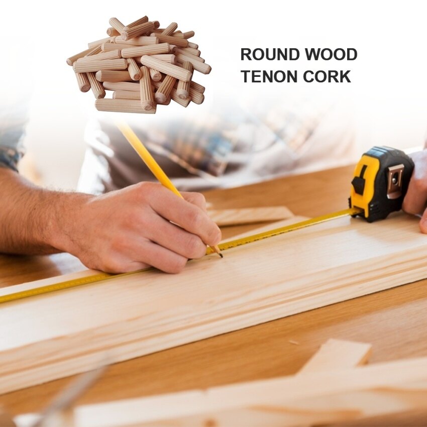100 pieces of M6/M8 wooden pin bolts round raft cork twill dowels wedge ...