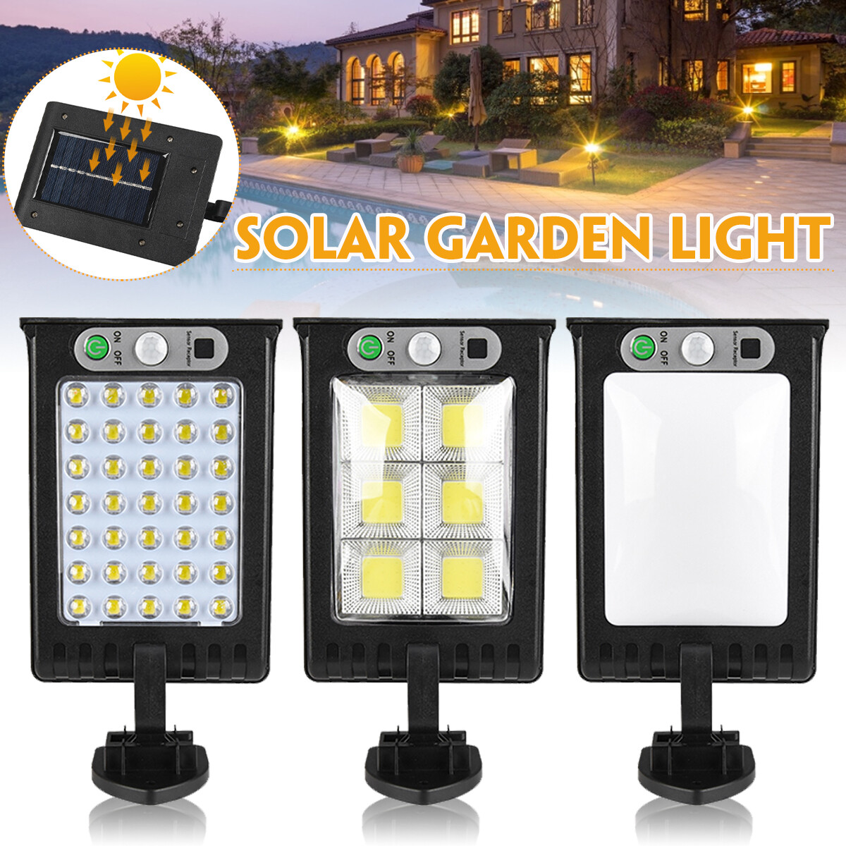 Solar Spotlight Flood Light Bright Outdoor Solar LED/COB Street Light ...