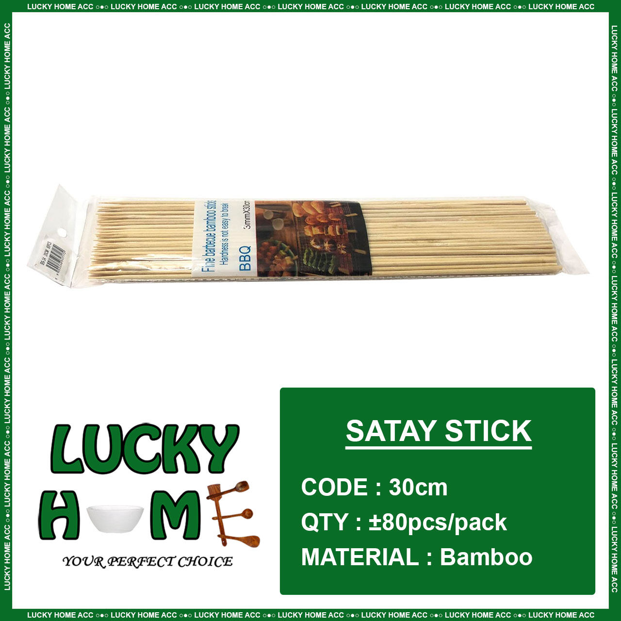 25cm/ 30cm Satay Stick Bamboo Skewers Sticks Batang Lidi Satay BBQ DIY ...