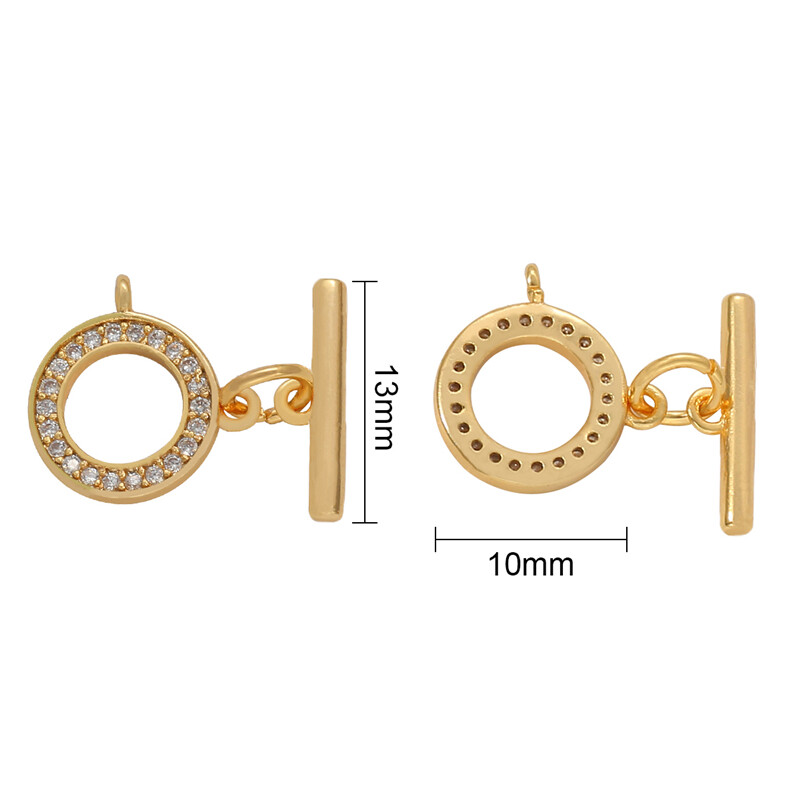 1ชุด18K ชุบทองทองแดง OT Clasps กำไลข้อมือแบบรัดแน่นล็อคสลับ Clasp ขั้วต่อหัวเข็มขัดสำหรับ ...