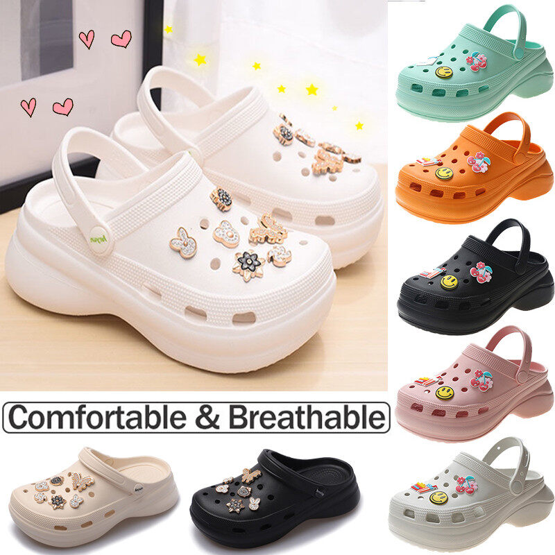 Heightening 6cm hole shoes cute croc hole shoes new pearl rhinestone ...
