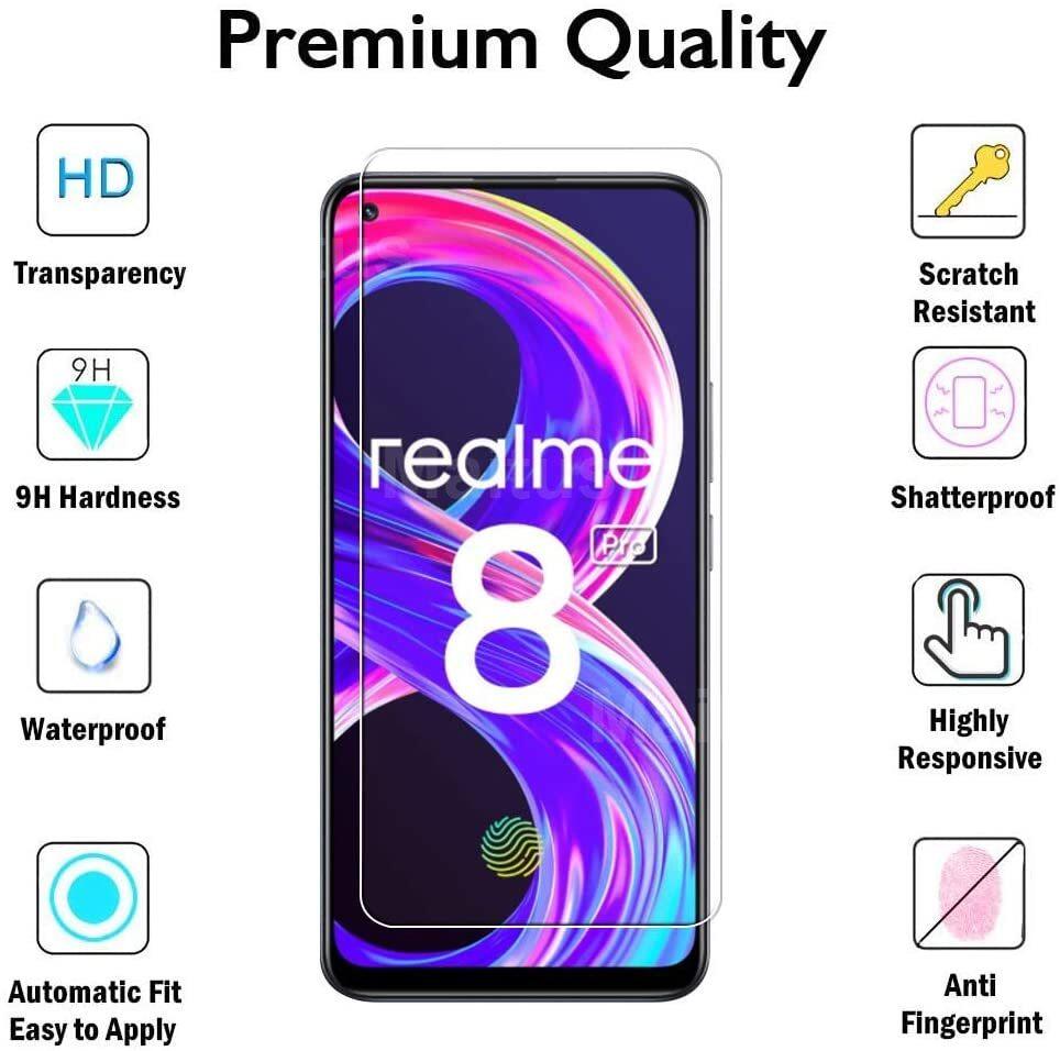 For Realme 8 4G / Realme 8 Pro 4G Case + [2Pcs] 9H Tempered Glass ...
