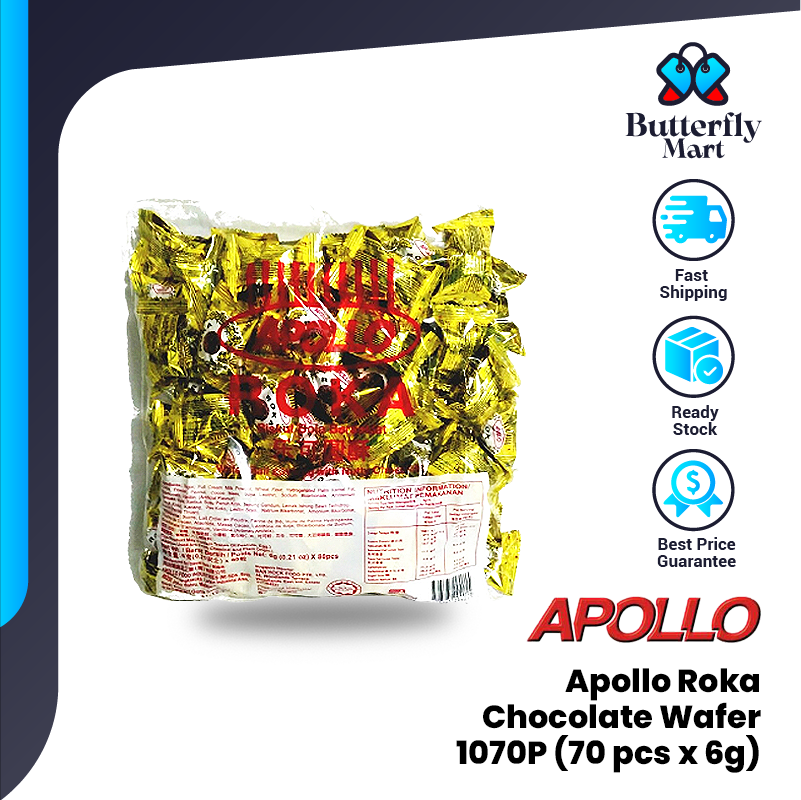 Apollo Roka chocolate wafer 1070P (70pcs x 6g) Biskut Childhood Snack ...