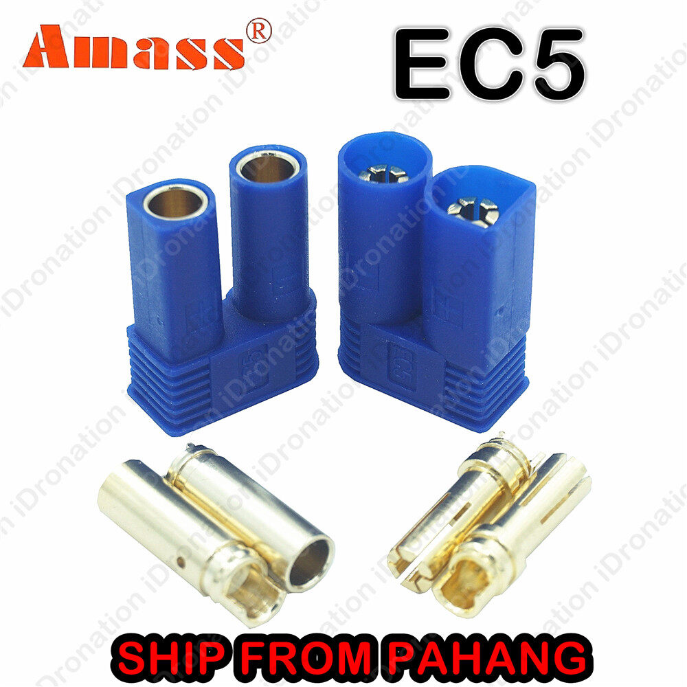 Amass EC5 Bullet Connector 5.0MM Plug Socket Adapter Male Female Li-po RC Battery EC 5 Banana ...
