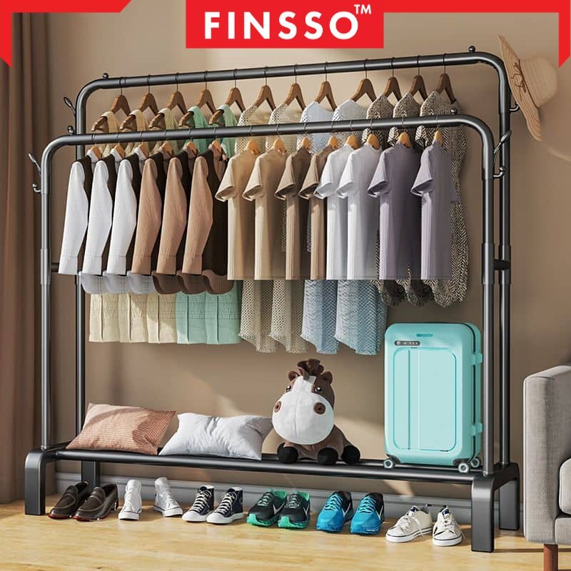 Finsso : ROSARIO Hanging Rack with Bag Hanger /Penyangkut Baju /Rak ...