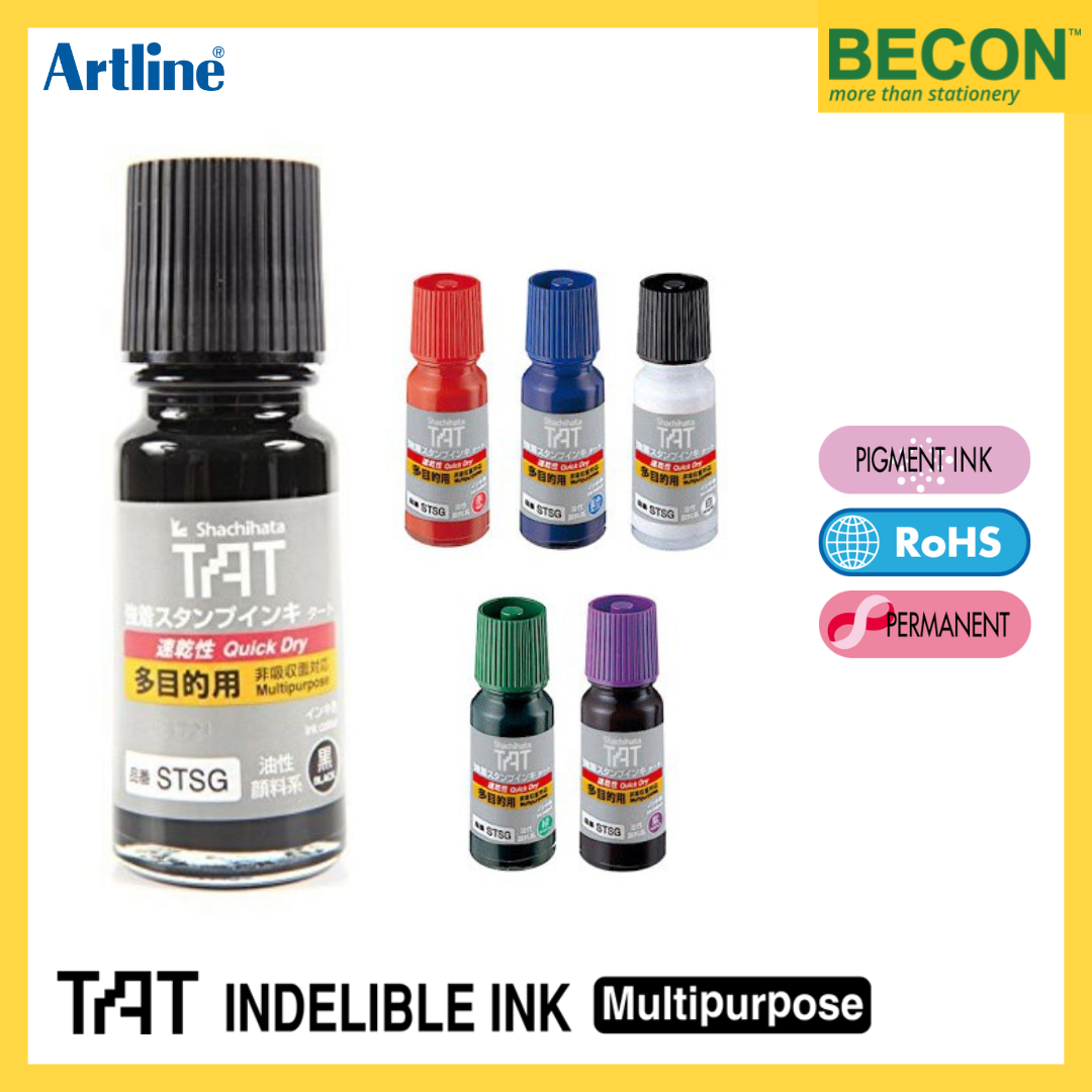 Artline TAT Ink Shachihata STSG-1 55cc [ Black / Blue / Red / Green ...