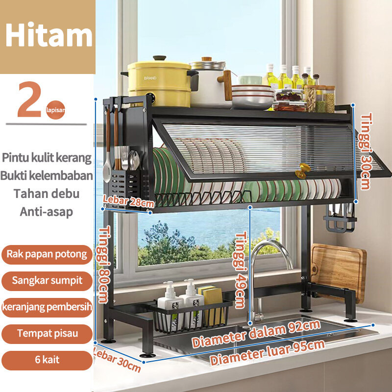 Stainless Steel Dish Rack Rak Pinggan Sink Dish Drainer Kitchen Racks ...