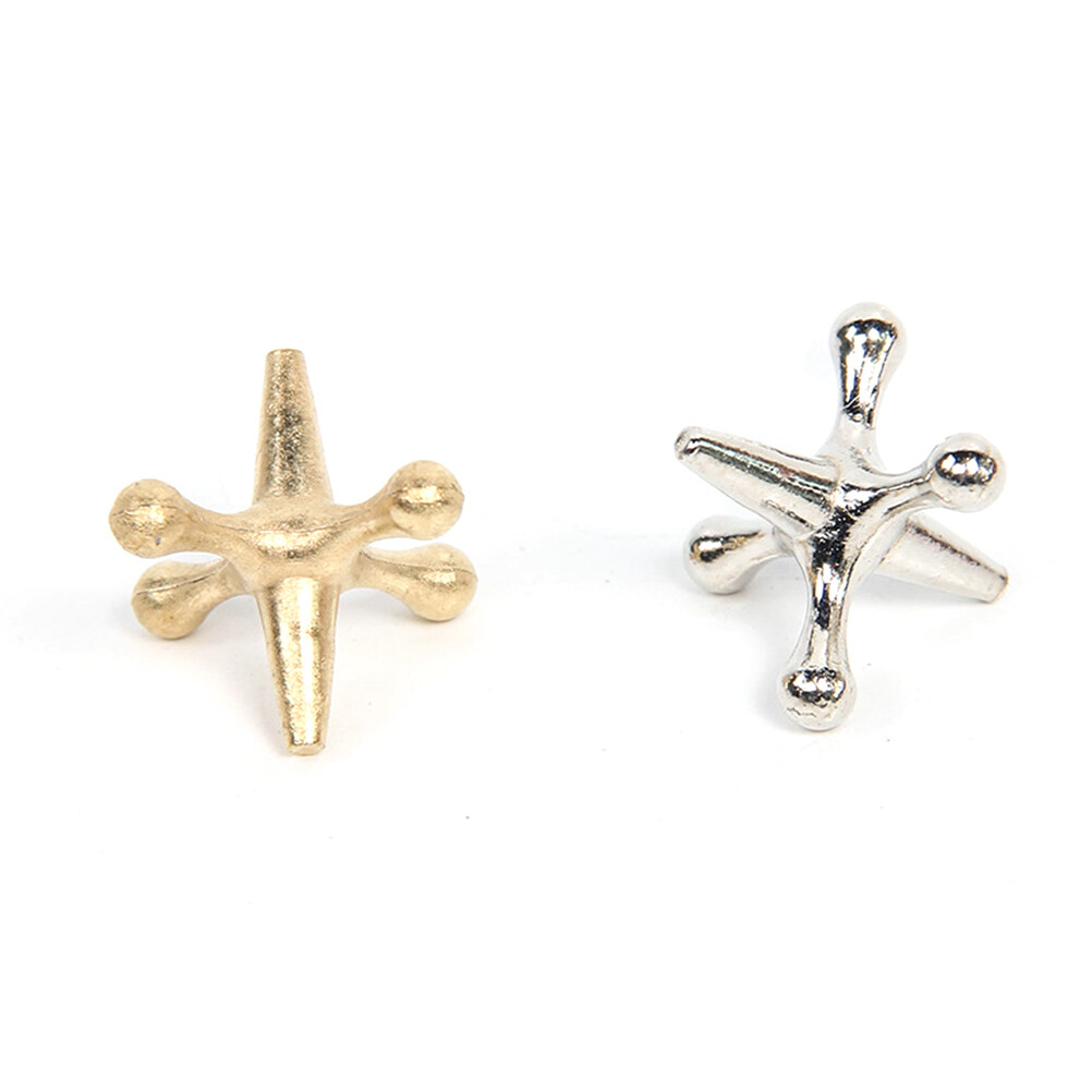 2 Sets Retro Metal Jacks and Ball Game with 2 Bouncy Balls Classic Game ...