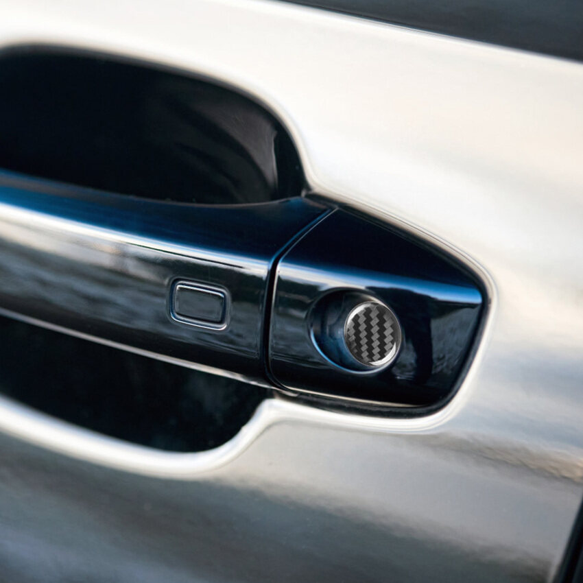 4ชิ้น20มิลลิเมตรล็อครถ Keyhole สติกเกอร์ตกแต่งป้องกันสำหรับ Bmw E46 E39 ...