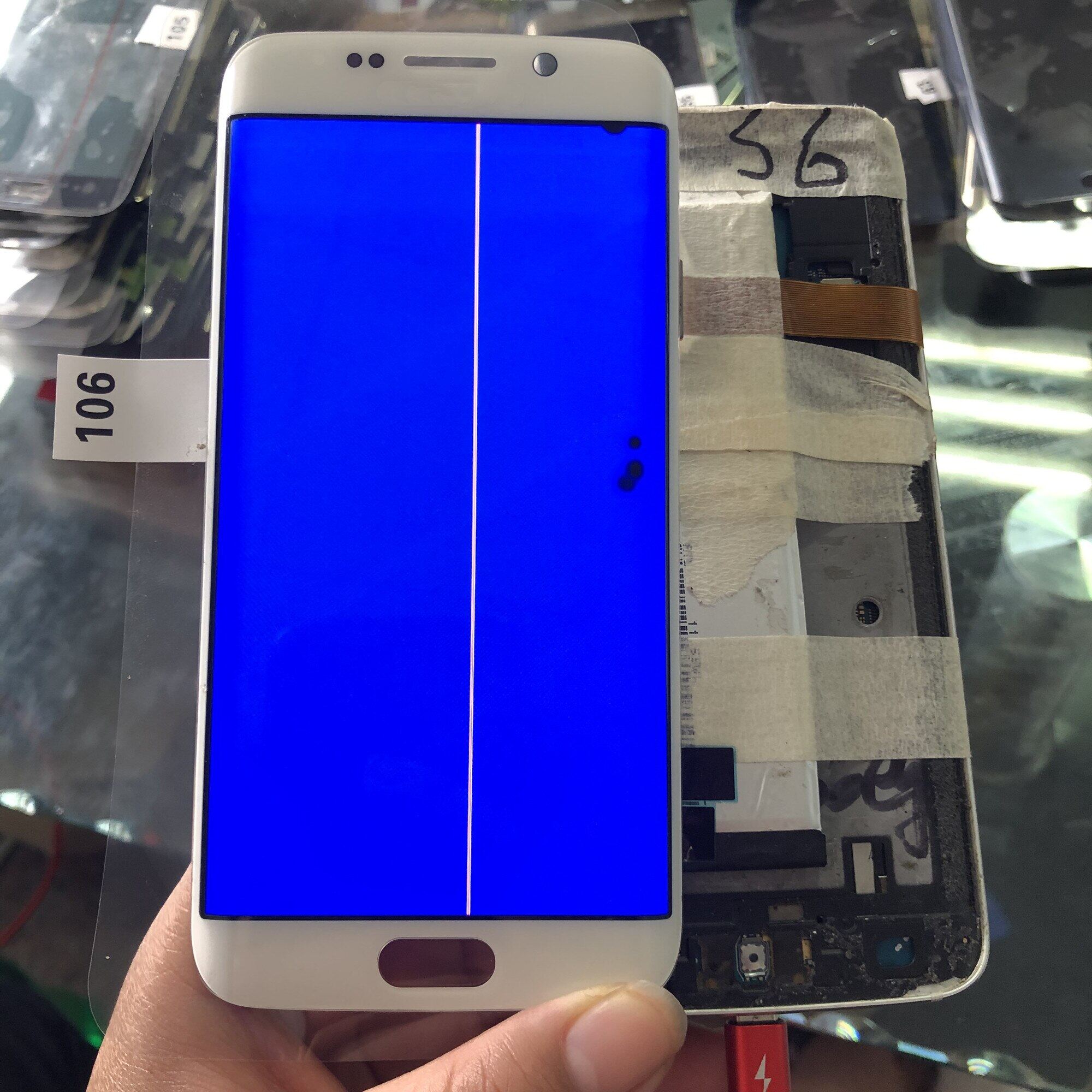 ด้วยสาย (+ จุด) จอแอลซีดีสำหรับ Samsung Galaxy S6 ขอบ g925 G925F จอแสดง ...