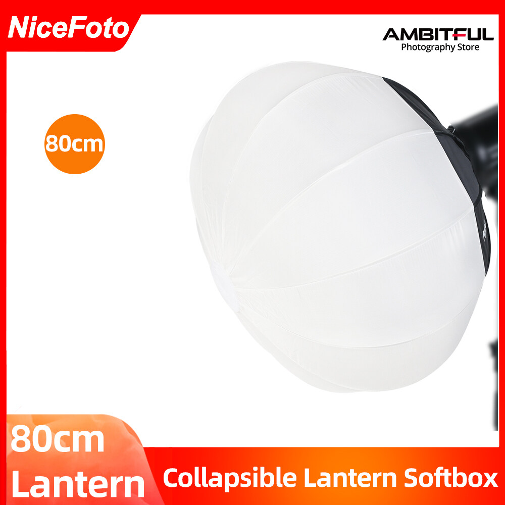 NiceFoto 50/65/80cm Collapsible Sphere Softbox Paper Lantern Ball Shape ...