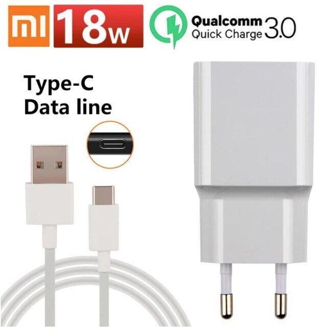 xiaomi fast charger 18W USB QC3.0 charger Type C Micro USB cable For ...