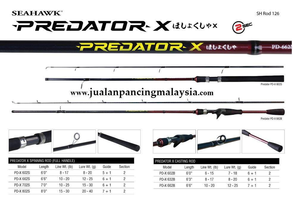 SEAHAWK PREDATOR-X SPINNING AND CASTING ROD (2021 model) | Lazada