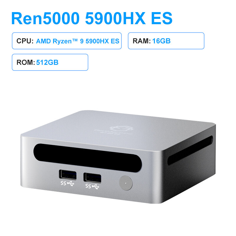 GenMachine New Mini PC AMD Ryzen 9 5900HX ES Windows11 8 Cores 16 ...
