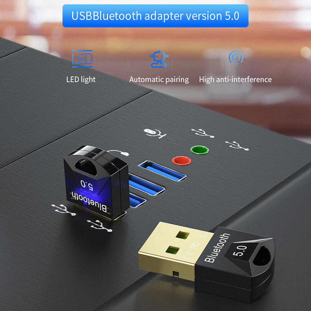 น้ำหนักเบาและแบบพกพา Essager USB Bluetooth 5.0ดองเกิ้ลอะแดปเตอร์สำหรับ ...