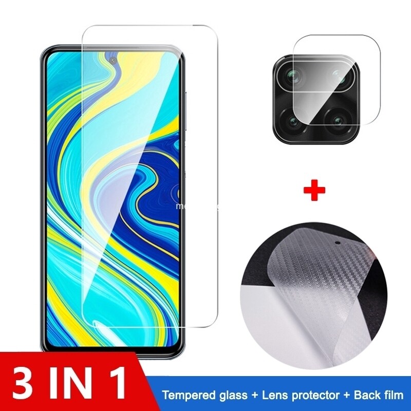 จัดส่งฟรีCOD 3-In-1 Xiaomi Redmi Note9ป้องกันหน้าจอ Xiomi Redmi Note 7 8 9 Pro Max 9 S กระจก ...