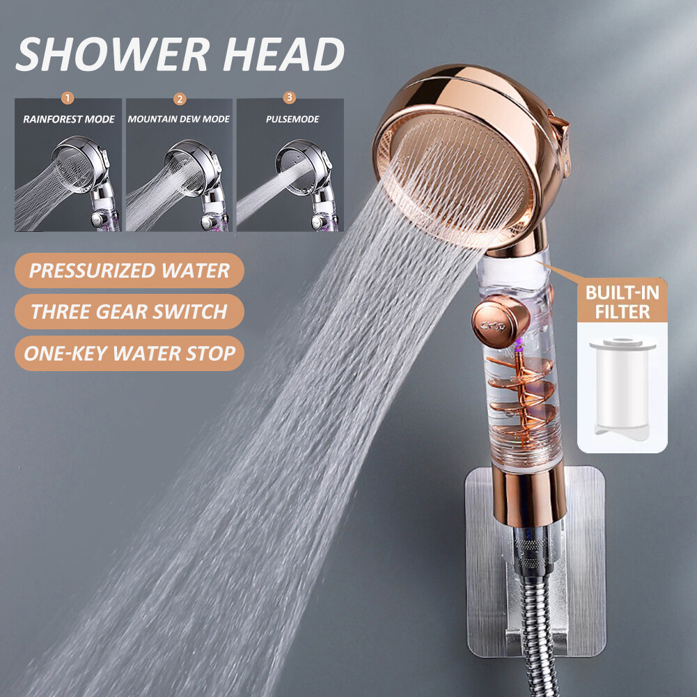 [Ready Stock]High Pressure Handheld Shower Head 3-Speed Turbo Shower ...