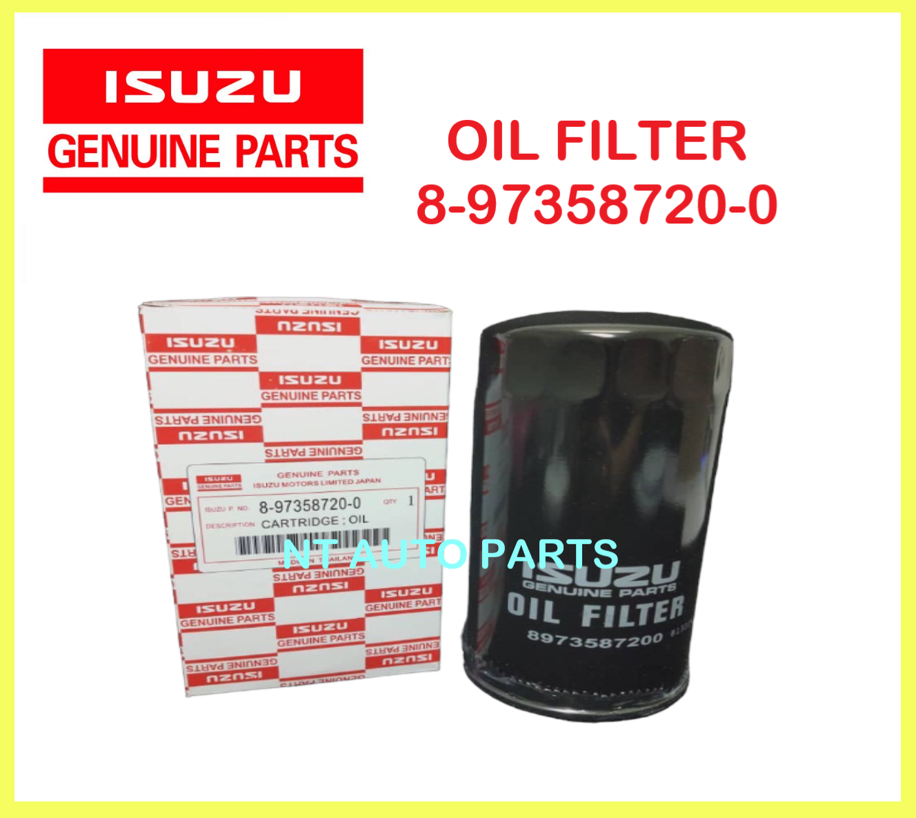ISUZU D-MAX 2.5CC 3.0CC TF85 TF86 2008-2012 OIL FILTER (8-97358720-0 ...