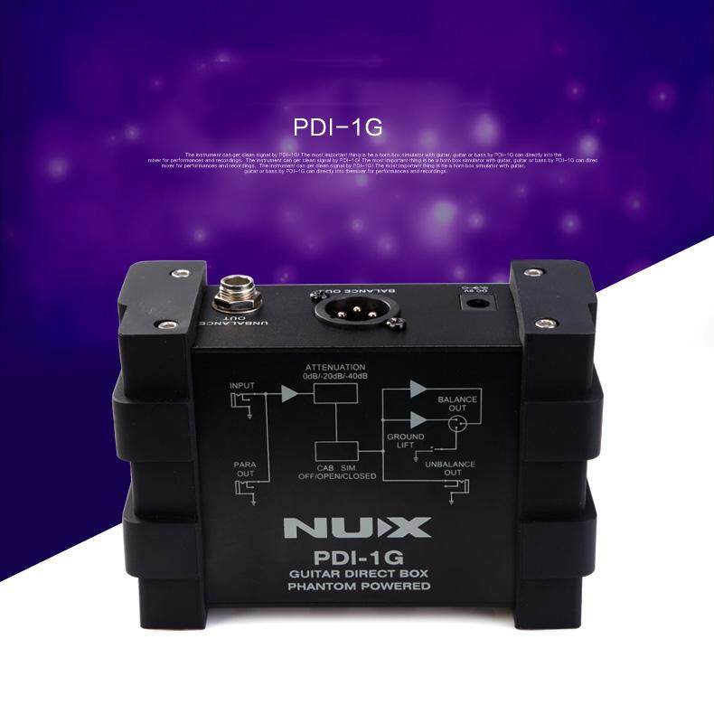 NUX PDI-1G DI Box Guitar Direct Injection Phantom Power Box Audio Mixer ...