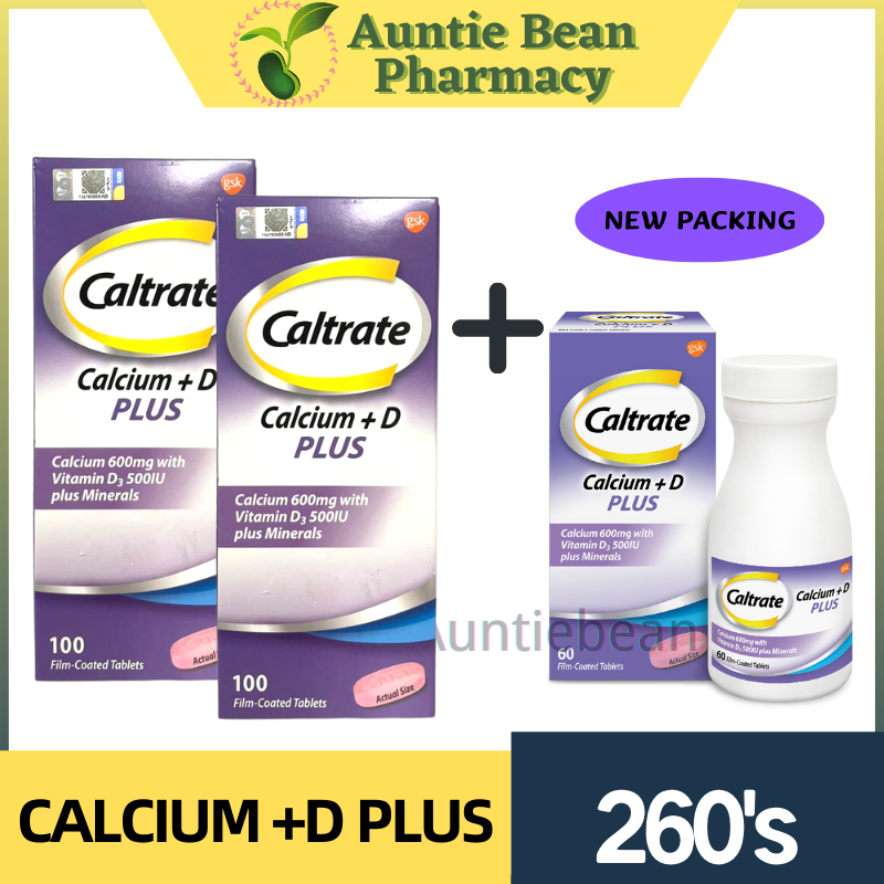 Caltrate 600 Plus [ 100 Tablets x 2 FOC 60 Tablets ] exp:06/2024 | Lazada