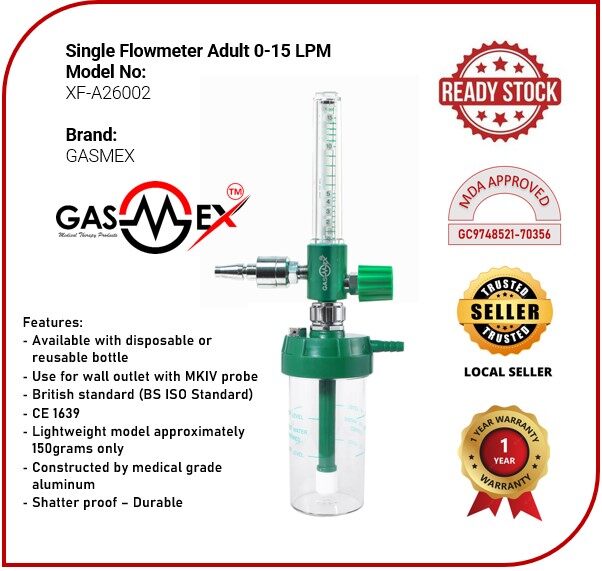 Single Oxygen Flowmeter Adult 0-15LPM Lightweight | Lazada