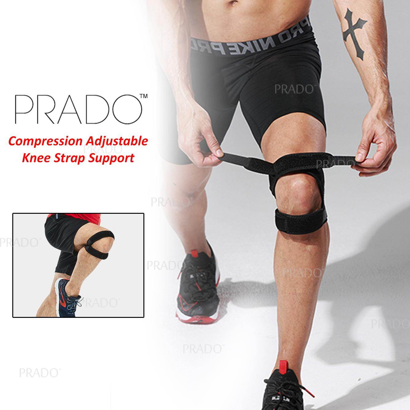 PRADO Compression Patella Tendon Adjustable Knee Strap Support Single ...