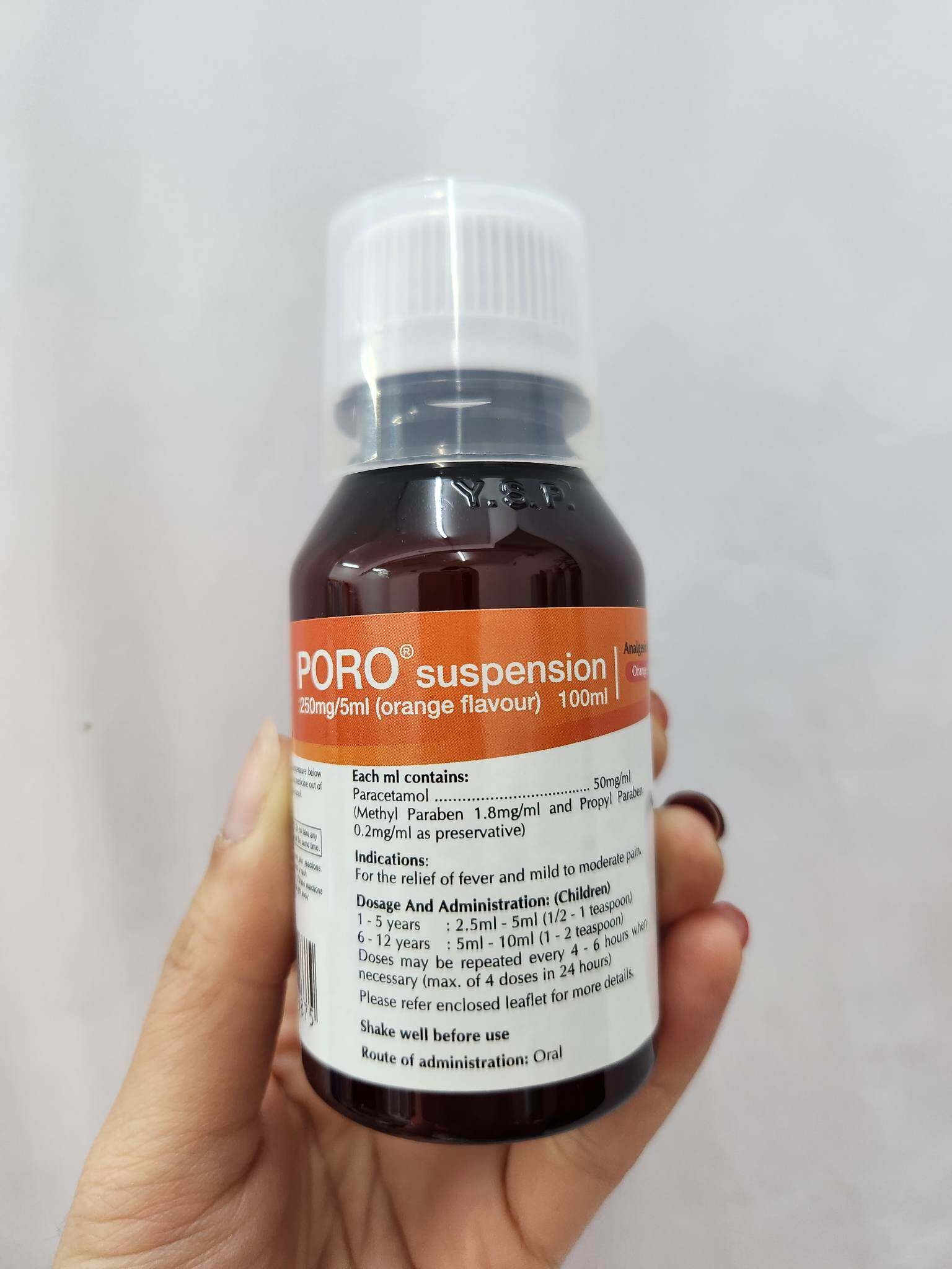 PORO SUSPENSION 100ML ORANGE (PARTACETMOL) | Lazada
