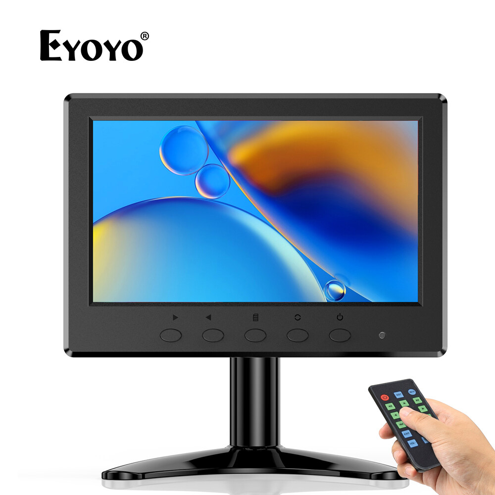 Eyoyo 7 inch Mini Monitor, Small IPS HDMI Monitor 1024x600, HMDI AV VGA ...