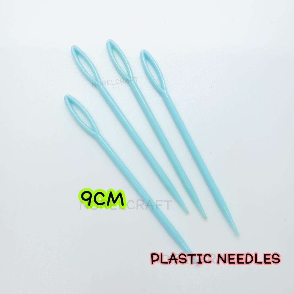 [4PCS] PLASTIC NEEDLES/ LARGE EYE NEEDLES/CROCHET NEEDLE/KNITTING ...