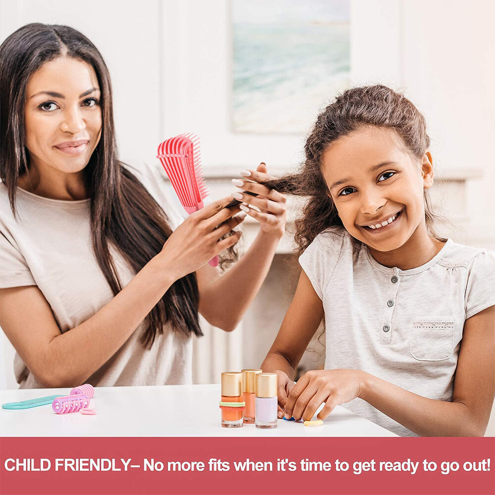 (Black)Comb Hair Comb Detangling Brush for Natural Hair Adjustable ...