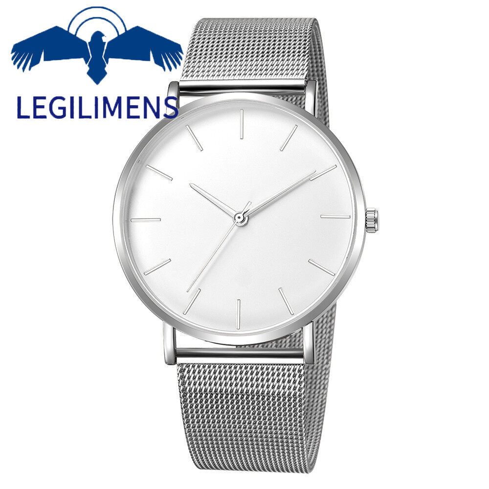 LEGILIMENS นาฬิกาควอตซ์สไตล์ลำลองสำหรับผู้ชาย,นาฬิกาตัวเรือนทำจากสเตนเล ...