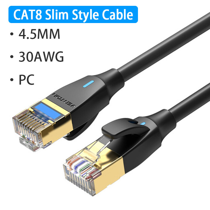 Vention Slender Ethernet Cable Cat8 High Speed 40Gbps Transmission Rate ...