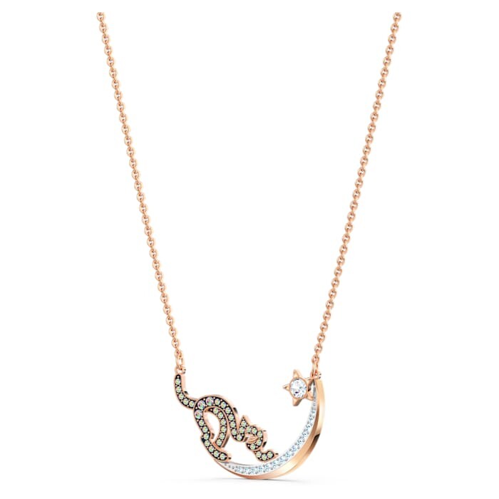 Swarovski Cattitude Necklace Noble Elegant Climbing Cat Clavicle Chain ...