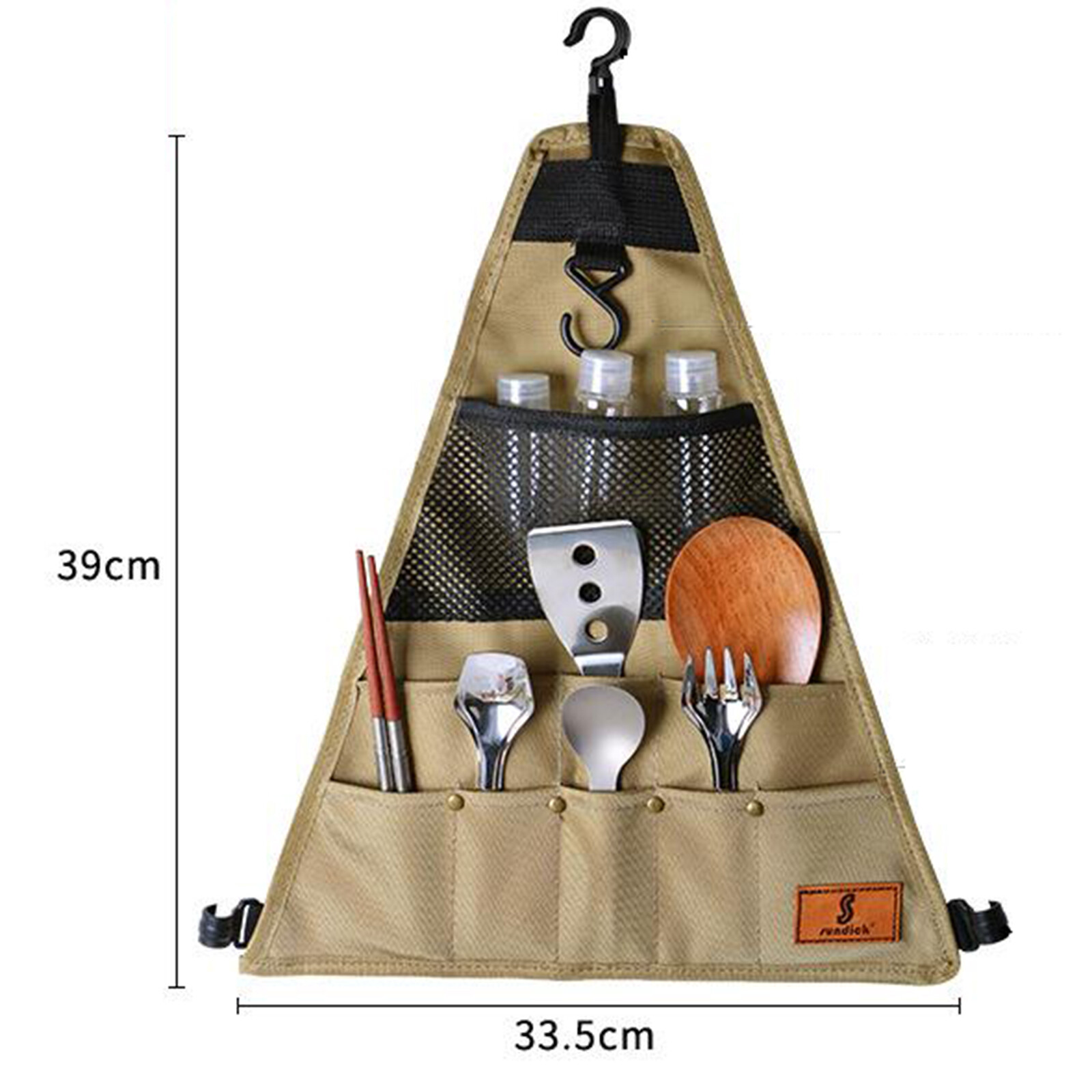 BolehDeals 900D ผ้า Oxford ตัวจัดระเบียบแบบแขวนกลางแจ้งแคมป์ปิ้งปิกนิก BBQ กระเป๋าเก็บของสำหรับ ...