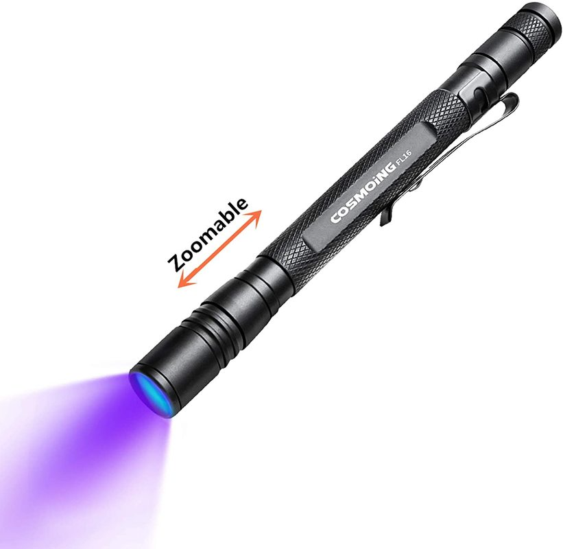 Đèn Pin UV, Đèn Pin LED Tia Cực Tím 395nm, Bút Có Thể Thu Phóng Đèn Pin ...