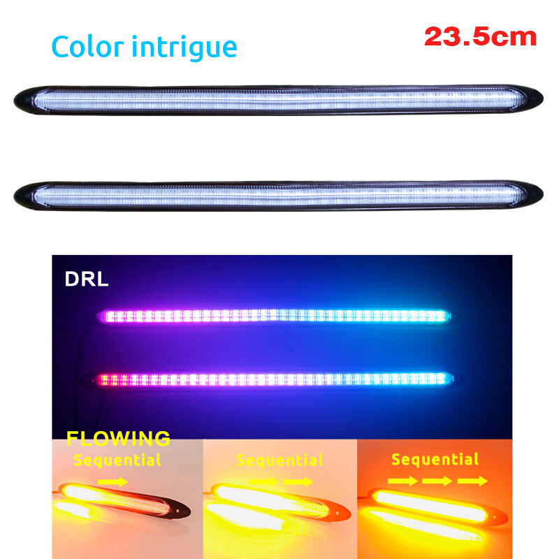 SEAMETAL 2Pcs LED รถไฟวิ่งกลางวัน Universal ไฟหน้ากันน้ำ RGB 12V ไฟ ...