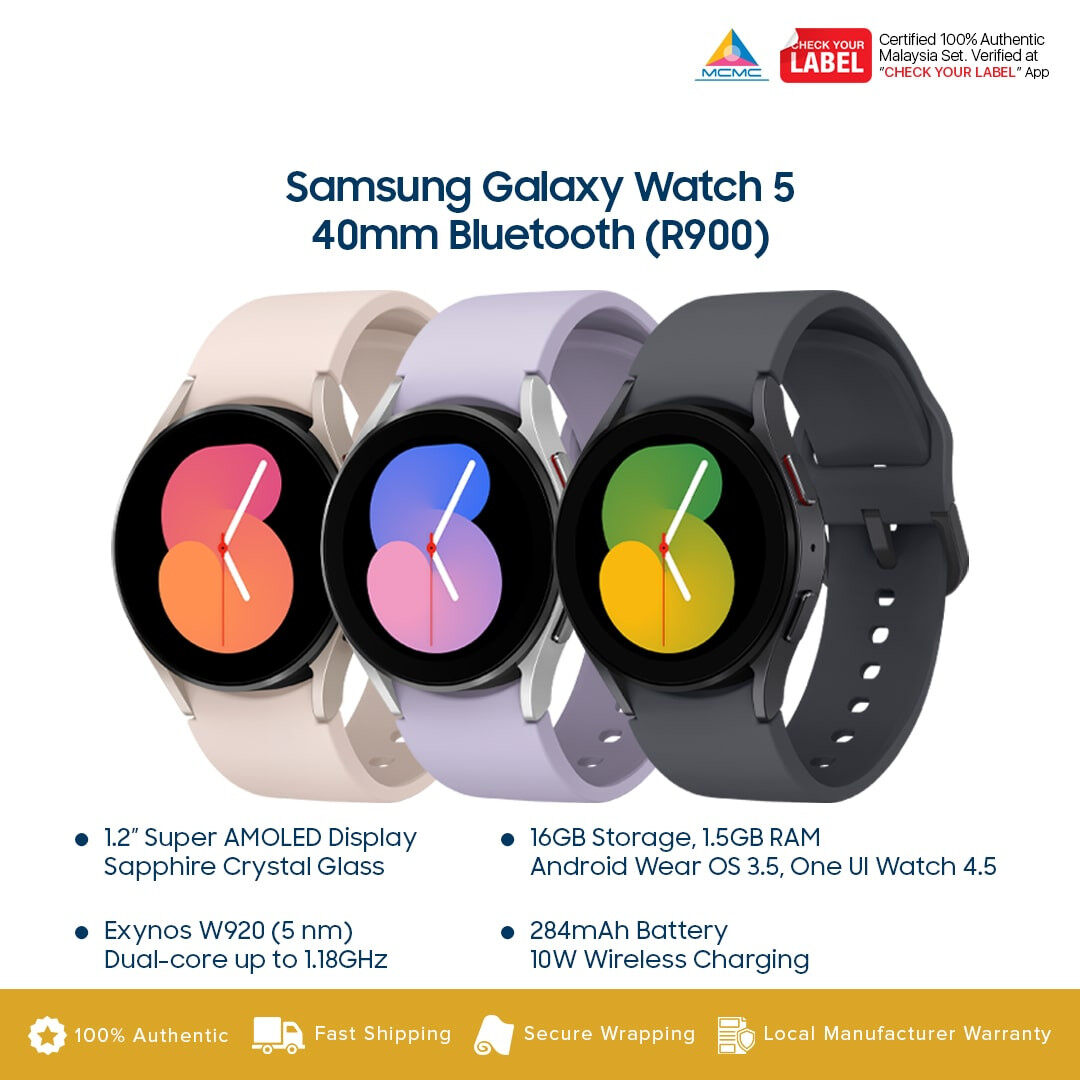[READY STOCK] Samsung Galaxy Watch 5 Bluetooth 40mm Smartwatch (R900 ...
