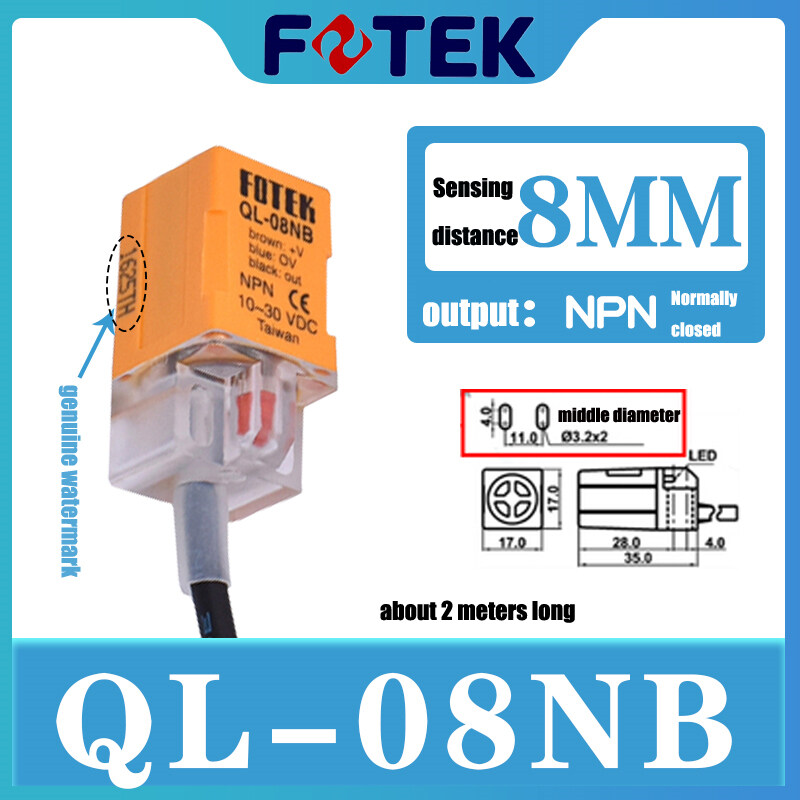 Original FOTEK Proximity Switch QL-05N QL-05NB QL-08N QL-08NB NPN PNP เปิดตามปกติปกติปิดสแควร์ ...