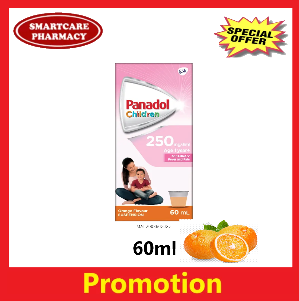 PANADOL Suspension for Children 250mg/ orange flavour 60ml | Lazada
