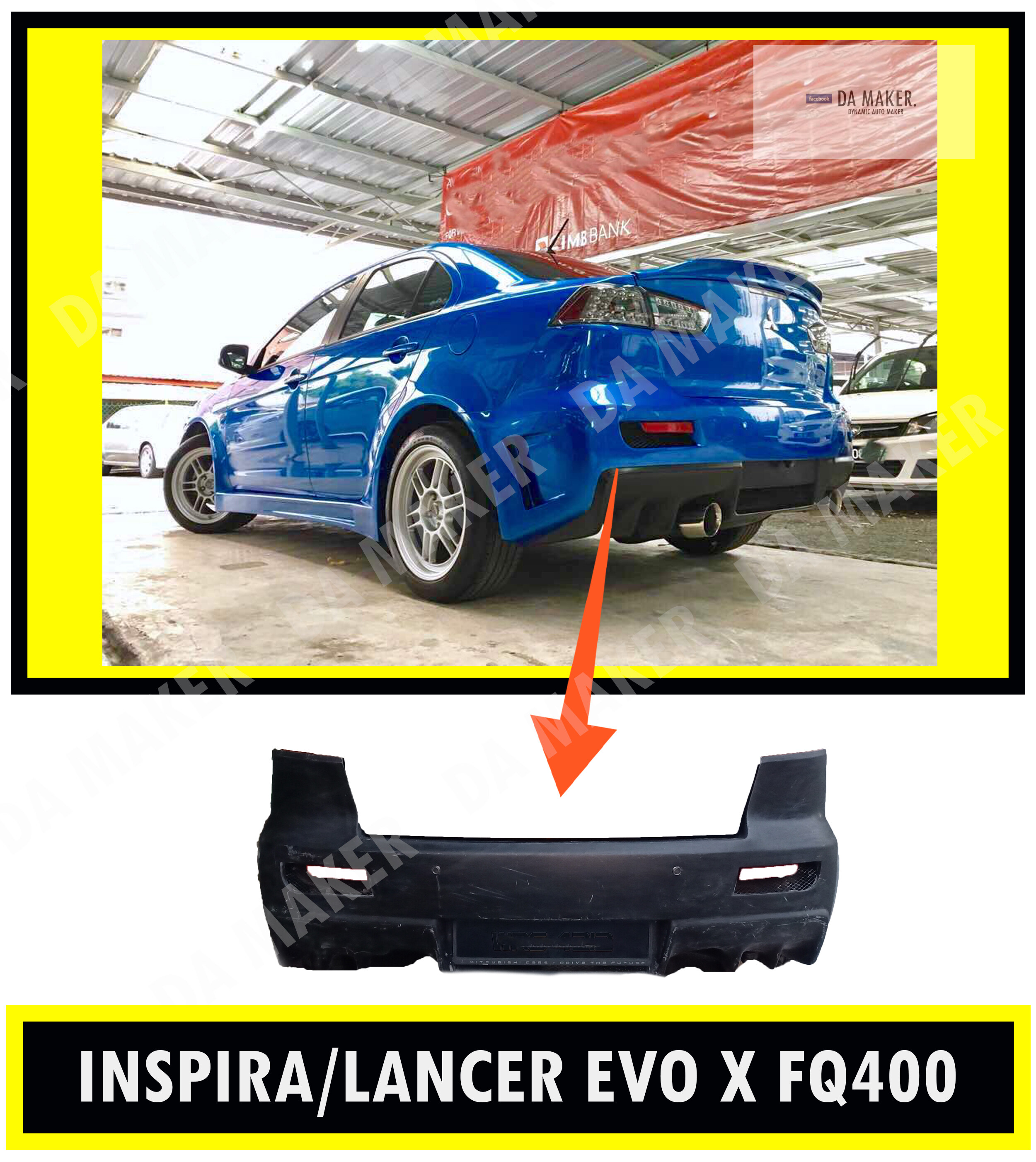 EVO X FQ400 REAR BUMPER FOR PROTON INSPIRA MITSUBISHI LANCER | Lazada