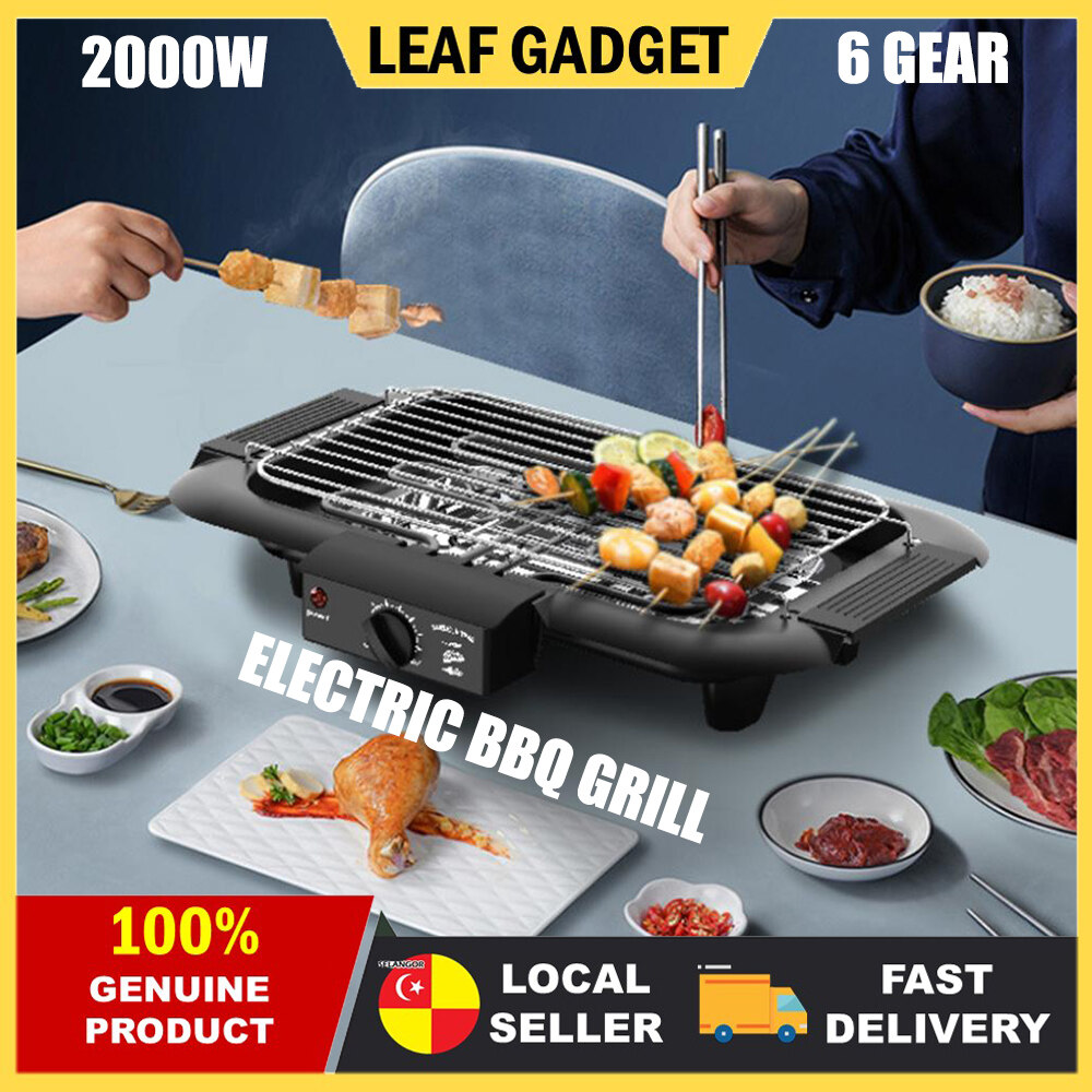 ELECTRIC BBQ GRILL 2000W Smokeless Barbeque 6 Temperature Gear ...