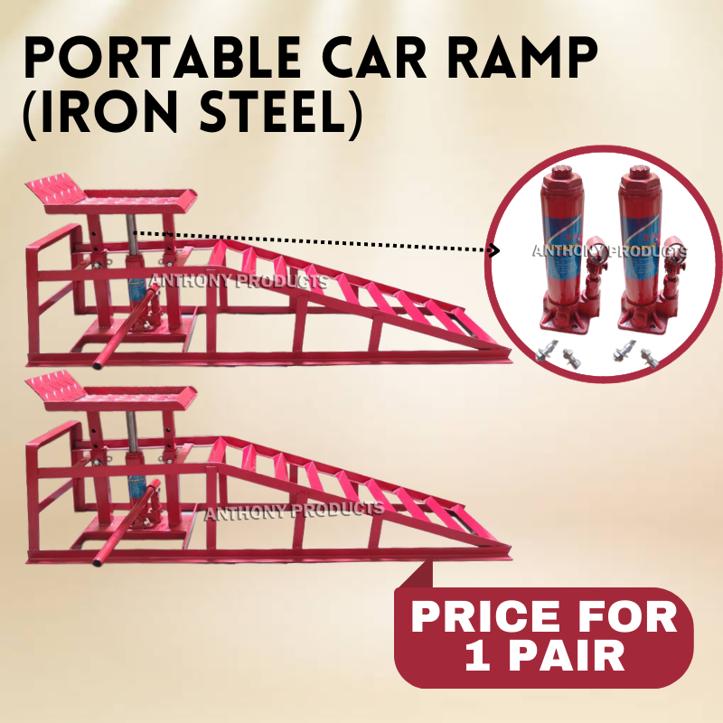 HEAVY DUTY Iron Steel Car Portable Ramp Ramps Vehicle Auto Truck Garage ...