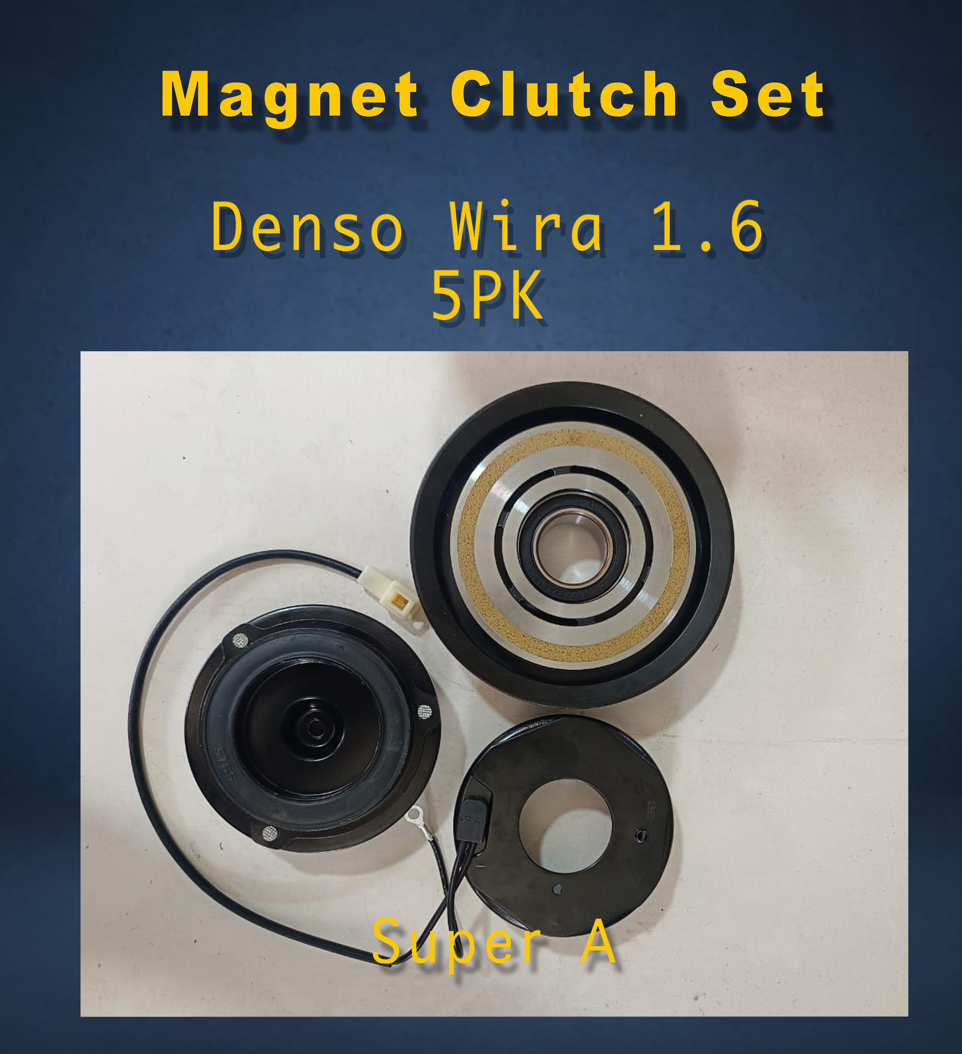 PROTON WIRA Denso 1.6 5PK COMPRESSOR MAGNET CLUTCH air cond PULLEY SET ...