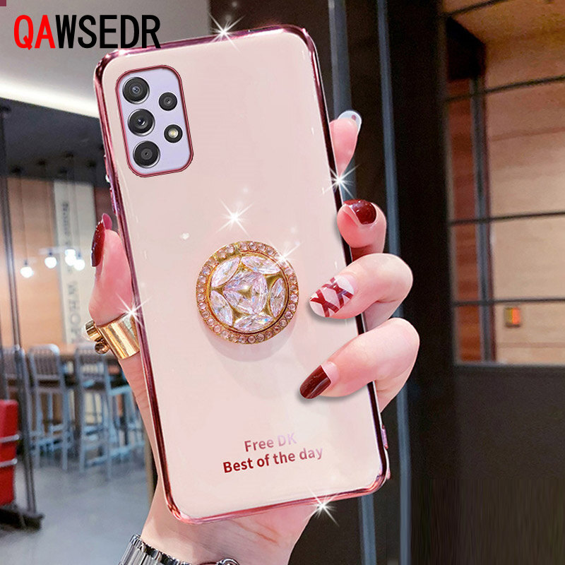 QAWSEDR ชุบสำหรับ Samsung A52 A72 A32 A71 A51 4G กล้องปลอกซิลิโคนนุ่ม ...