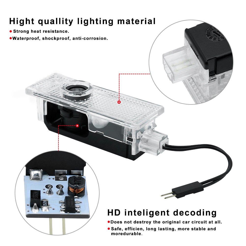 2Pcs LED Car Door Light รถประตูยินดีต้อนรับโปรเจคเตอร์โลโก้ Ghost Shadow Light สำหรับ BMW E81 ...