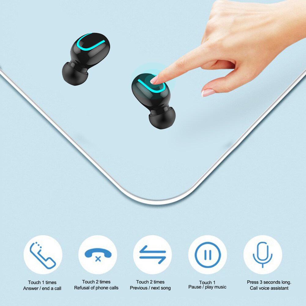 มืออาชีพHBQ-Q32 TWSบลูทูธใส่หูหูฟังหูฟังสำหรับเล่นกีฬาแบตสำรองพร้อม ...