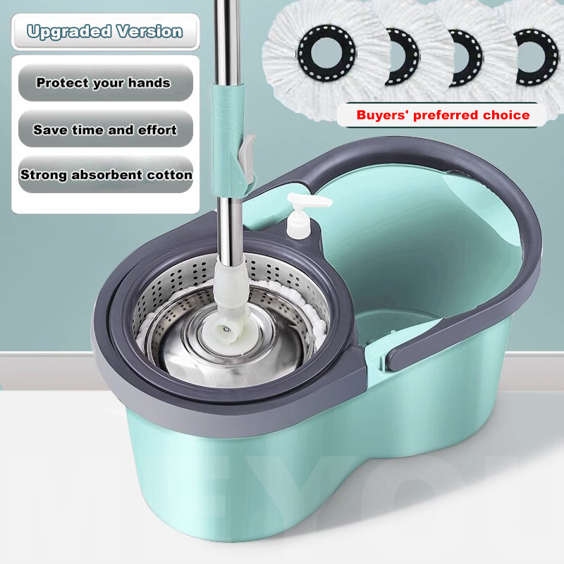 Tornado Mop 360 Spin Mop With Spinner And Stainless Steel Bucket Magic Map Floor Cleaning Flat ...