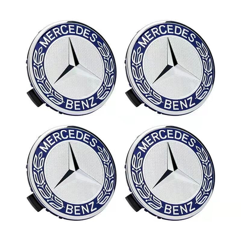 Style 4pcs Wheel Emblem Hub Center Caps 75mm For Mercedes-Benz W202 ...